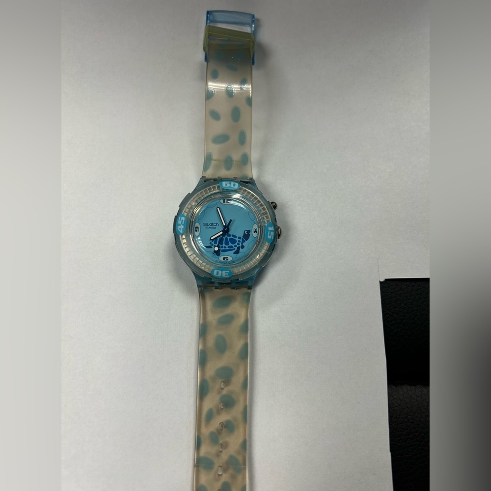 Swatch Swiss Blue Tortoise Vintage Watch - Gem